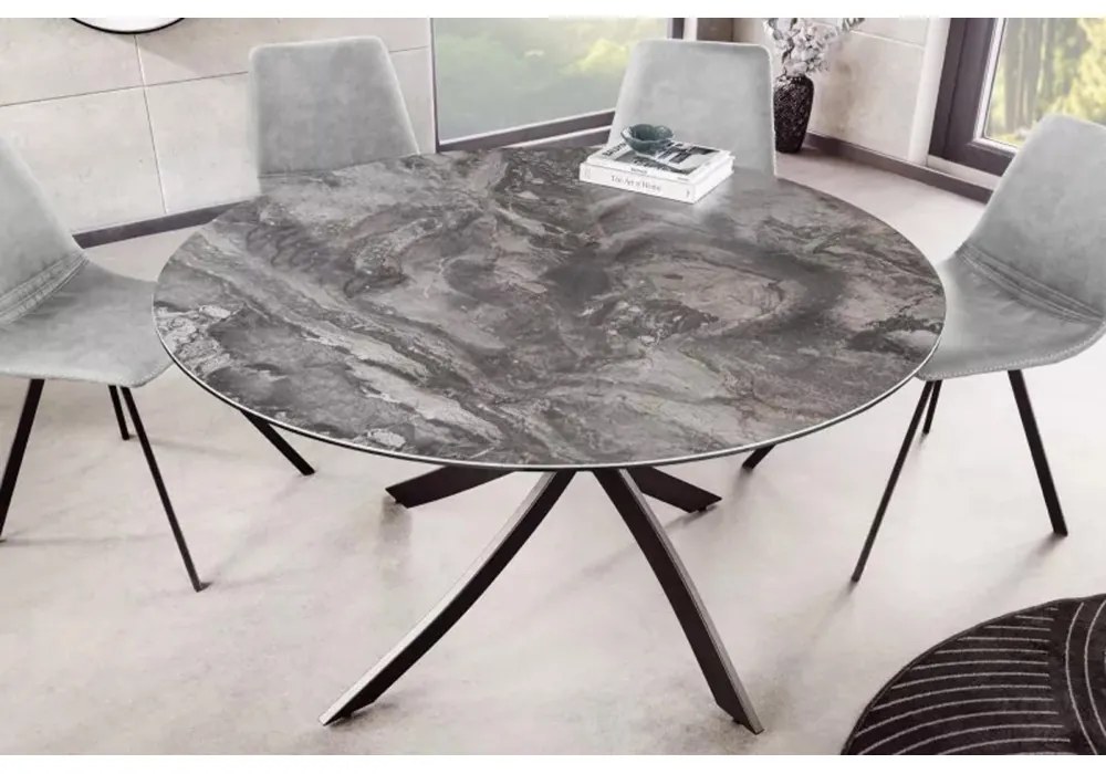 Massive home | Kulatý jídelní stůl ALPINE TAUPE 120 CM keramika