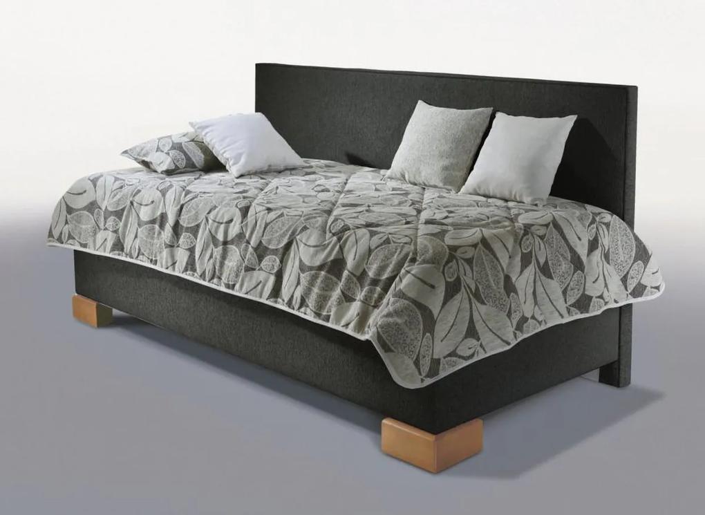 NEW DESIGN postele Čalouněná postel QUATRO s dlouhým čelem a úložným prostorem, 80×200 cm Velikost postele: 80 × 200 cm, Strana: Levá