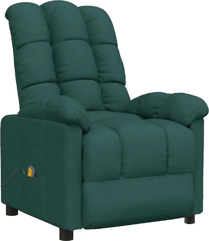 Masážní křeslo tmavě zelené textil 289812