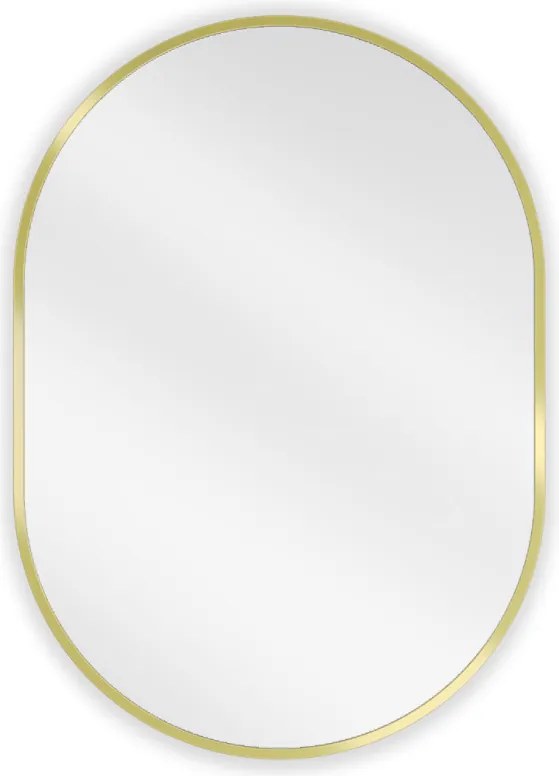 Mexen Loft, oválné koupelnové zrcadlo 70 x 50 cm, barva rámu zlatá lesklá, 9851-070-050-000-50