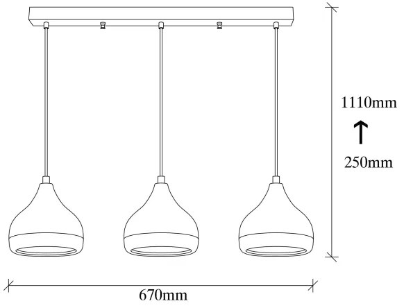Lustr na lanku YILDO 3xE27/40W/230V bílá/černá
