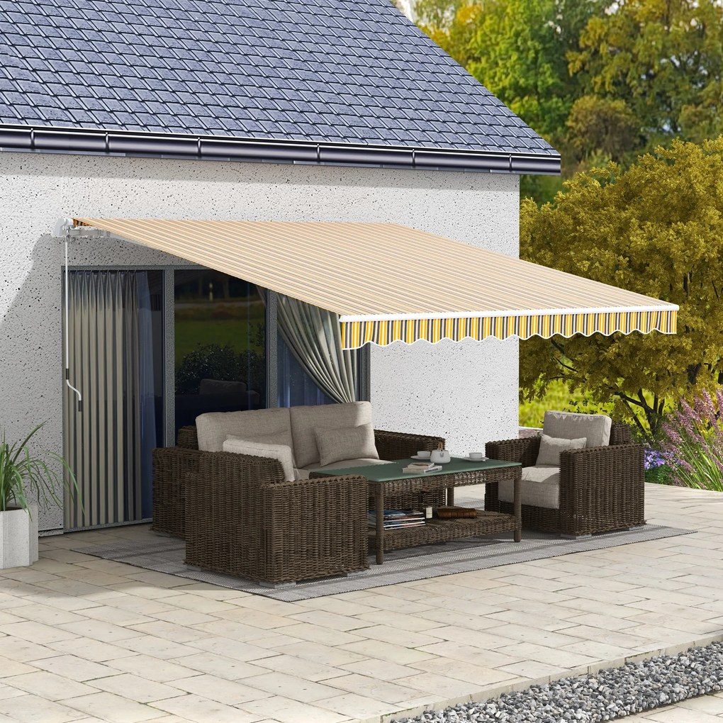 Markýza Sluneční stříška, 3,5 m x 2,5 m, žlutá + šedá
