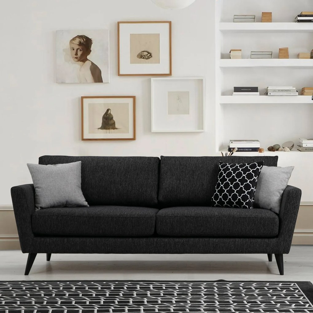Hanah Home Třímístná pohovka MAYORKA černá 560ARE1305