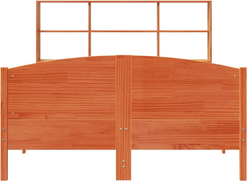 Postel s knihovnou bez matrace 160 x 200 cm masivní borovice 3323100