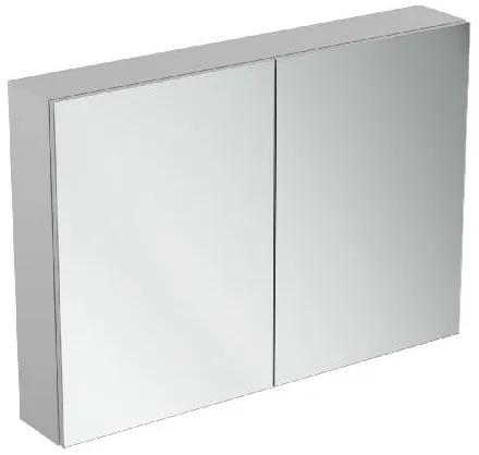 Ideal Standard Mirror&Light - Zrcadlová skříňka s LED osvětlením a zásuvkou, 1000x700 mm, hliník T3498AL