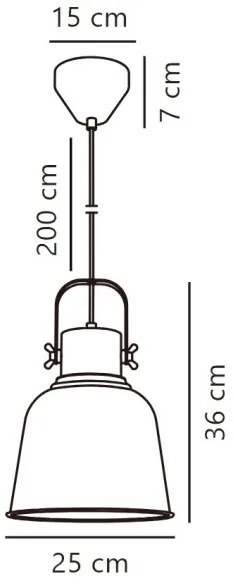 Nordlux - Lustr na lanku ADRIAN 1xE27/25W/230V pr. 25 cm šedá