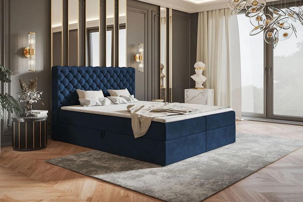 Velká luxusní postel Honey 160x200 cm Barva: Zelená - Amor 11