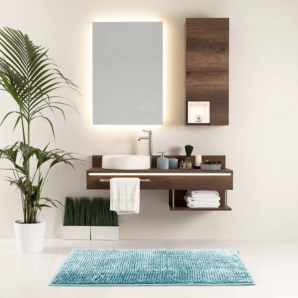 Tyrkysová koupelnová předložka 70x120 cm Bati – Restilo