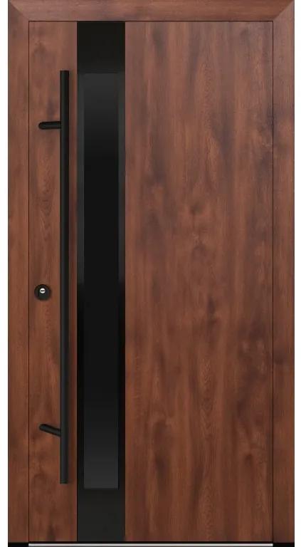 FM Turen - Feldmann & Mayer Vchodové dveře s ocelovým opláštěním FM Turen model DS34 blackline Orientace dveří: Levé, otevírání dovnitř, Dekor: Ořech, Standardní rozměr dveří včetně rámu: 98 cm x 208 cm - vnější rozměr rámu