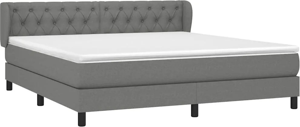 Box spring postel s matrací tmavě šedá 160x200 cm textil 3126494