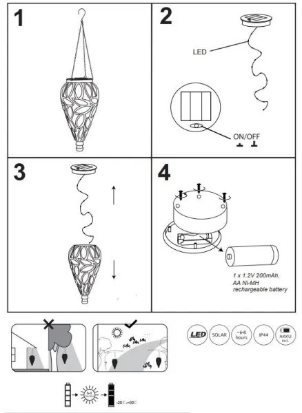 Globo 36131 - LED Solární svítidlo SOLAR LED/0,9W/3,2V IP44 čirá