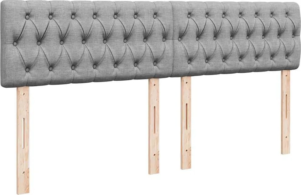 Box spring postel s matrací světle šedá 200 x 200 cm textil 3287182