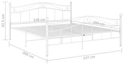 vidaXL Rám postele bílý kov 140 x 200 cm