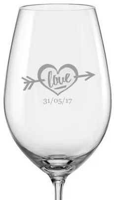 Svatební sklenička na víno LOVE, 1 ks