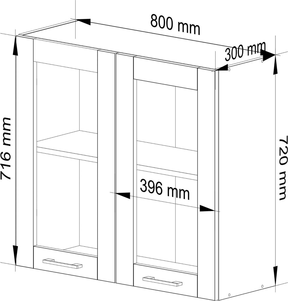 Závěsná kuchyňská skříňka OLIVIE W 80x72 cm matná bílá