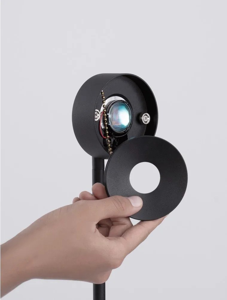 Matně černá kovová LED stojací lampa s ohybatelnou konstrukcí/stmívatelná (výška 121 cm) Irida – Nova Luce