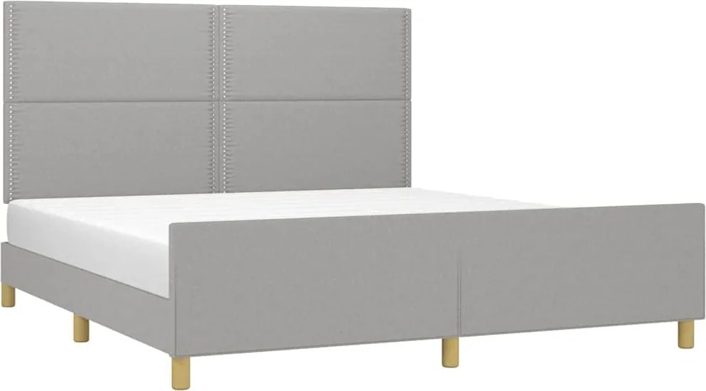 Rám postele bez matrace světle šedý 180 x 200 cm textil 3124992