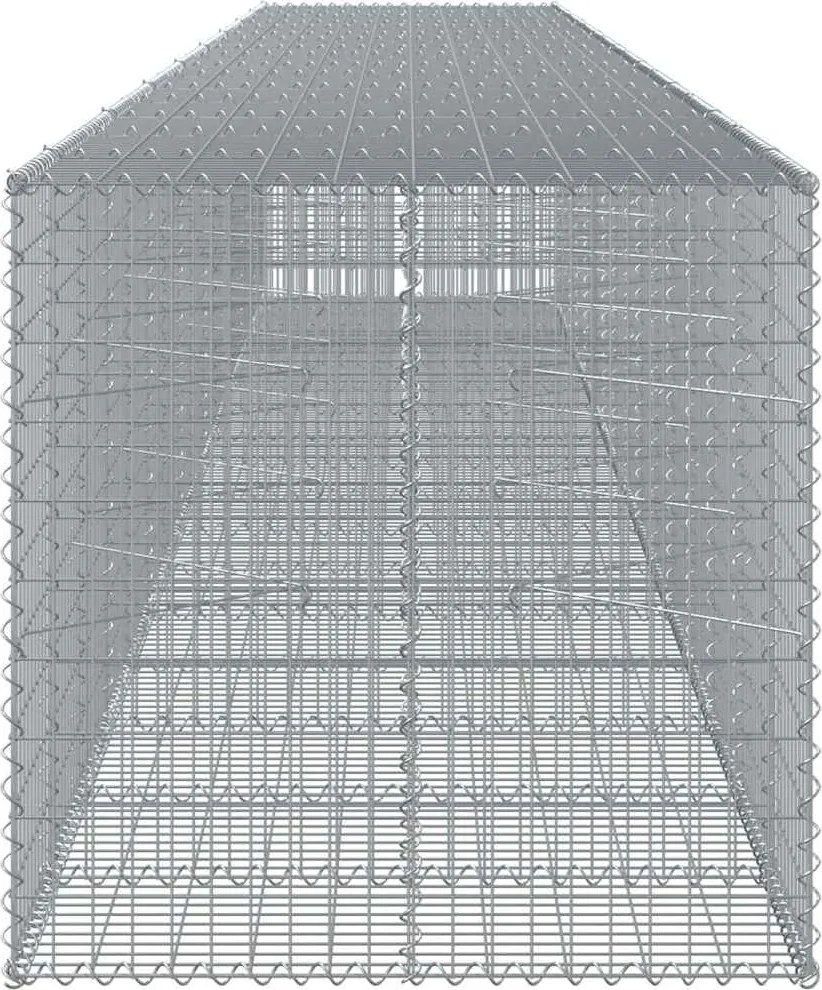 Gabionový koš s víkem 850 x 100 x 100 cm pozinkované železo 3295205