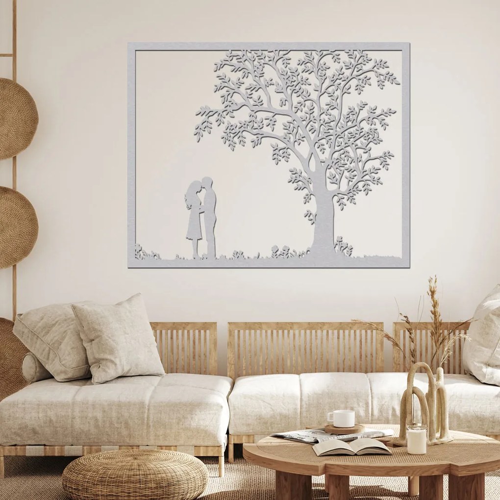 dřevo života Dřevěný strom na zeď SOUZNĚNÍ Rozměry (cm): 60x48, Barevný vzor: Šedá