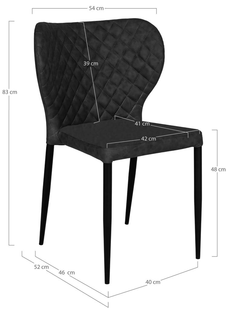 Kožená jídelní židle Plano černá vintage