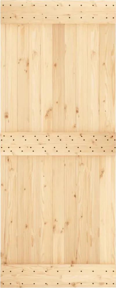 vidaXL Posuvné dveře s kováním 85 x 210 cm masivní borové dřevo [3203141]
