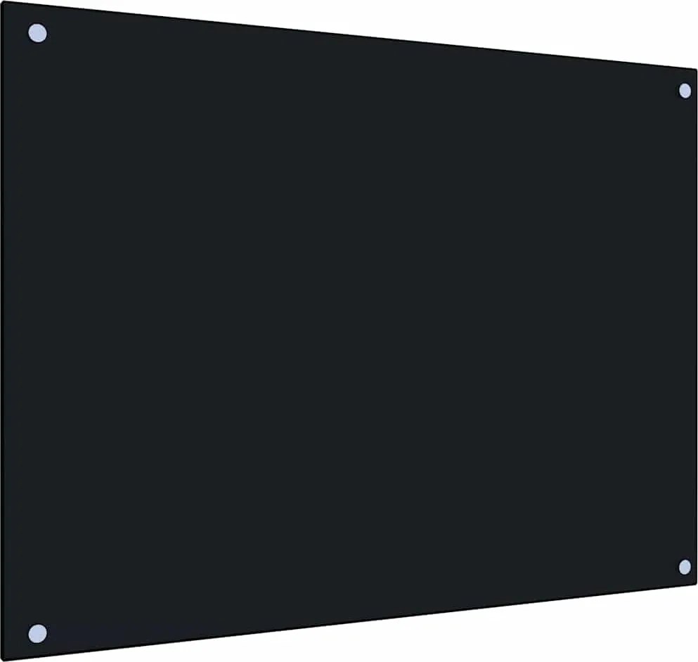 Kuchyňské panely 2 ks černé 80 x 60 cm tvrzené sklo 3315800
