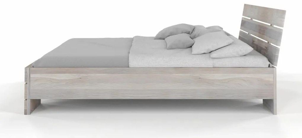 Dubová postel Sandemo - zvýšená - bělený olej  , Dub sonoma, 160x200 cm