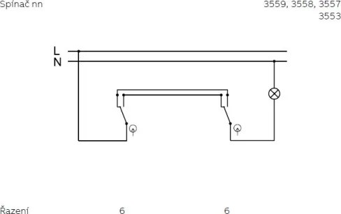 ABB Zoni vypínač č.6 IP44 šedá 3559T-A06940 241 2CHT590694A6241