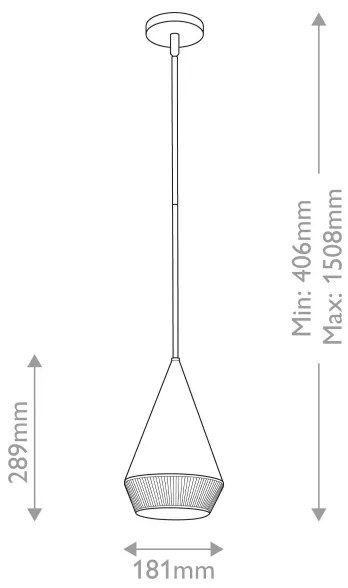 Alora Mood ALM-DAPHNE-P-S-MB - Lustr na tyči DAPHNE 1xE27/60W/230V pr. 18,1 cm