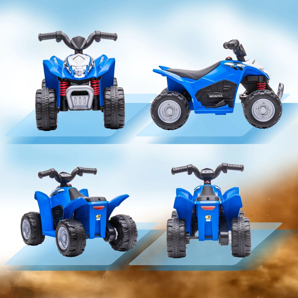 AIYAPLAY elektrická dětská čtyřkolka mini quad s LED klaksonem pro děti od 18 měsíců, kovově modrá 65,5 x 38,5 x 43,5 cm, bezpečná zábava při jízdě |…