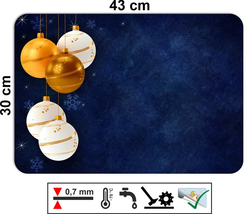 PokojovaDekorace.cz, Vánoční prostírání - 061, Baňky, 43x30cm