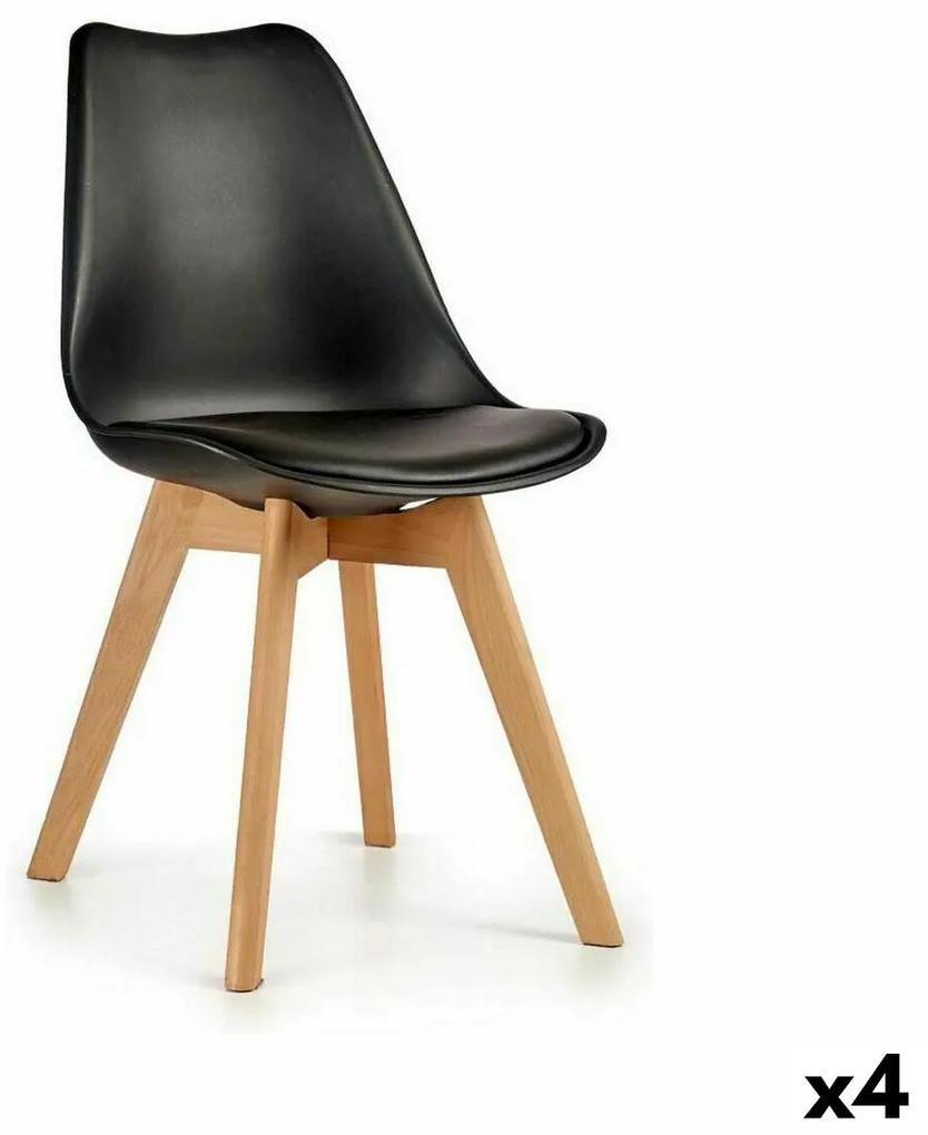 Gift Decor Černé jídelní židle set 4 kusy - rozměry 42 x 80 x 50 cm