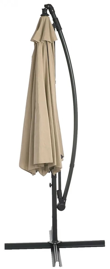 Slunečník Acerra Ø 3m se zátěží - polyester/ocel - pískovo-béžová