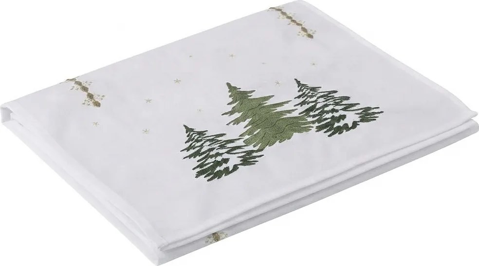 Vánoční běhoun na stůl EVERGREEN CHARM 40x140 cm, bílý