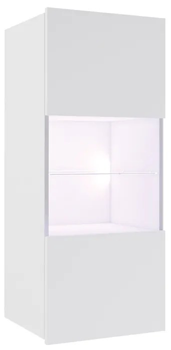 Prosklená vitrína Calabrini Zvolte osvětlení: s osvětlením, Zvolte barevné provedení: Bílý lesk