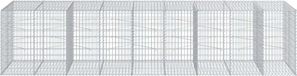 Gabionový koš s víkem 450 x 100 x 100 cm pozinkované železo 3295197