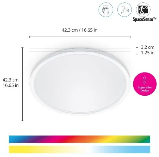 WiZ - LED RGB Stmívatelné stropní svítidlo SUPERSLIM LED/22W/230V Wi-Fi bílá