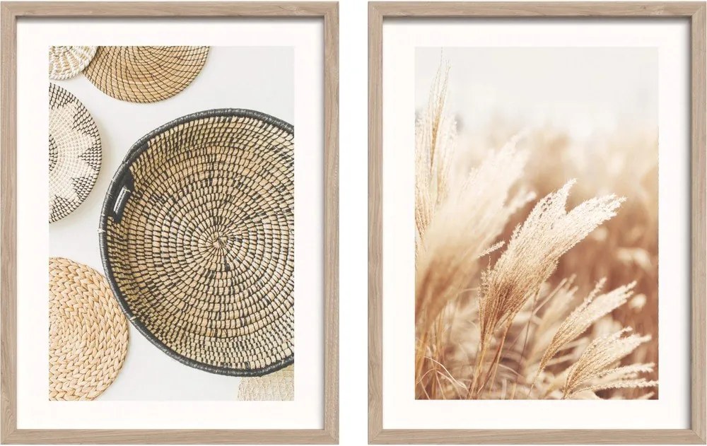 Tištěné obrazy v sadě 2 ks s rámem 30x40 cm Full Beige – Styler