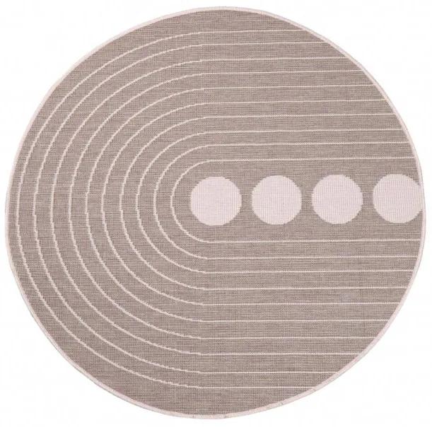 Oboustranný koberec DuoRug 5739 krémový kruh