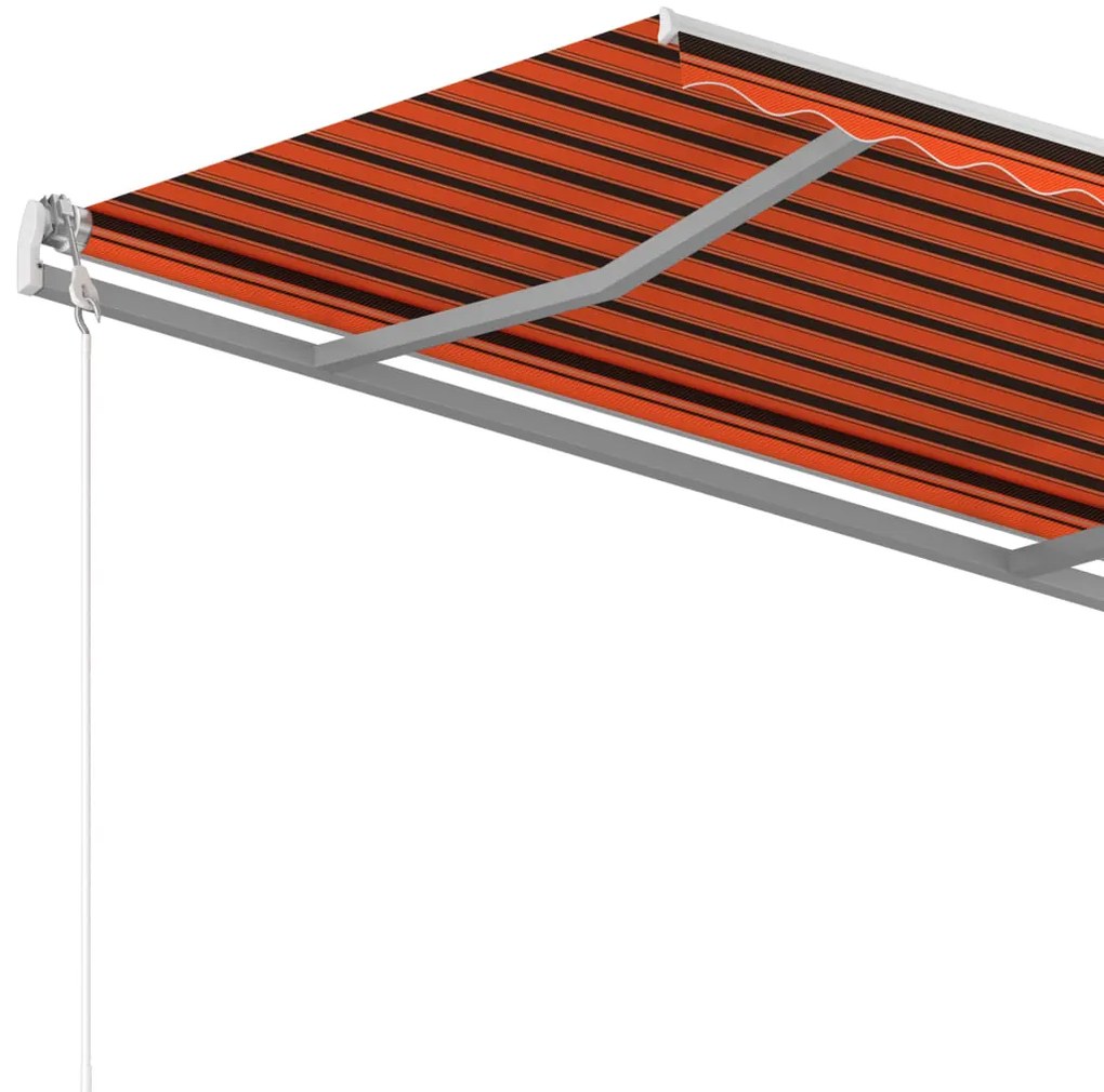 Automatická zatahovací markýza se sloupky 4x3 m oranžovo-hnědá, 3070150