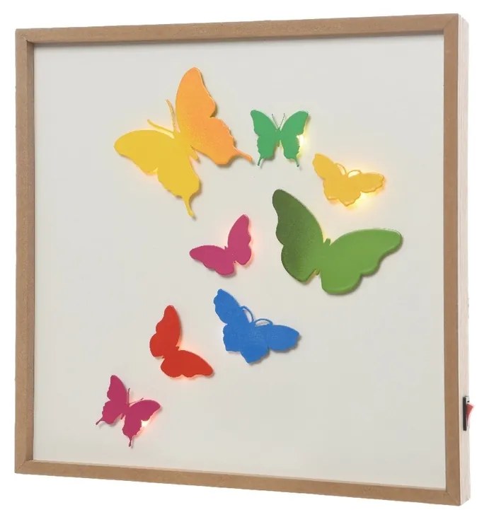 LED obraz Butterflies, 30 x 30 cm