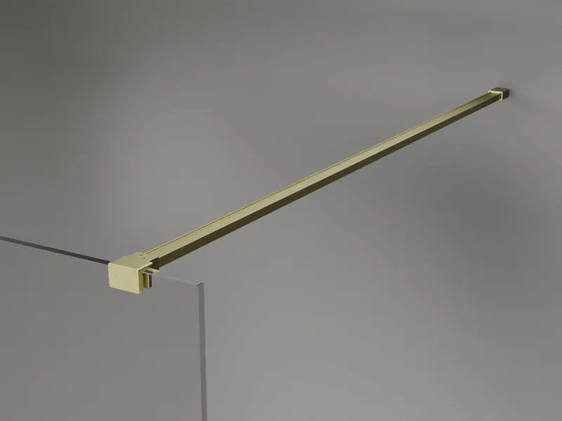 Mexen Lunar sprchová stěna Walk-in levá 150 x 200 cm, transparentní 8 mm, zlatá kartáčovaná - 830-150-000-55-00-L