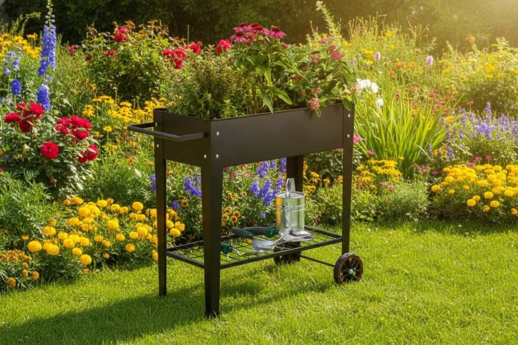 Parkside Vyvýšený záhon na kolečkách 93 x 41 x 81 cm 528624 antracit