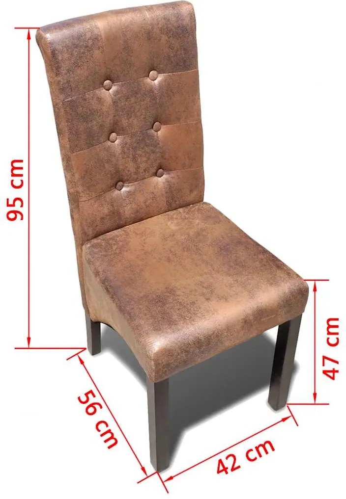 Jídelní židle 4 ks hnědé umělá kůže 270553