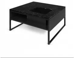 Tone Hone Designový konferenční stolek Ladero (Černý mramor - černé nohy)