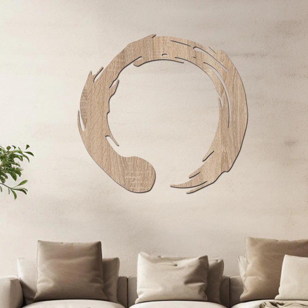 dřevo života Dřevěný obraz ENSO zenový kruh Barevný vzor: Bílá, Rozměry Ø: 20