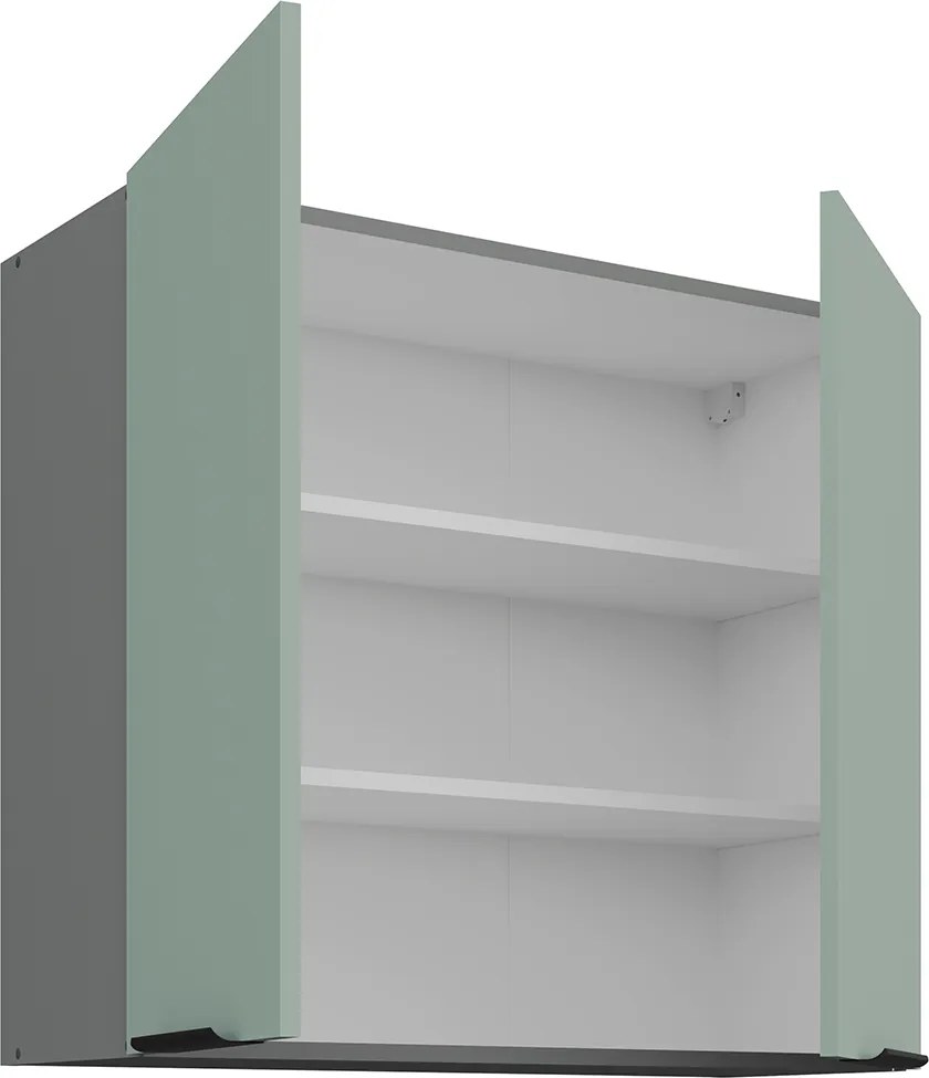 ARIA sa | horní skříňka 80 G-72 2F policová | 80 cm | ANTI FINGERPRINT povrch | antracit/aquamarine