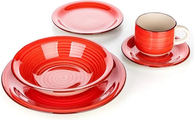 Keramická jídelní souprava SPIRAL RED 30 ks