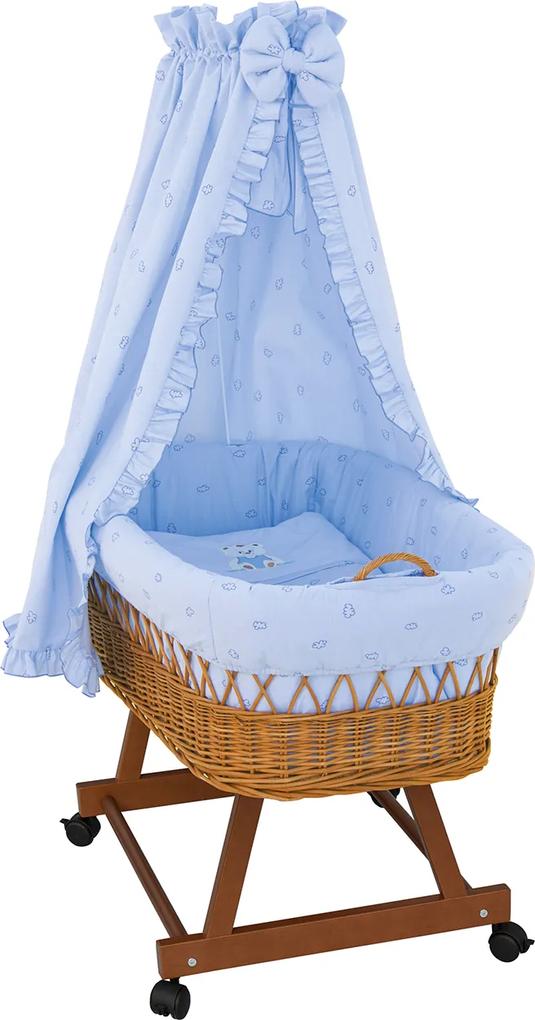 Košík pro miminko s nebesy Méďa - modrá