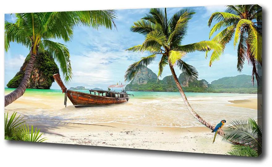 Wallmuralia Foto obraz na plátně Palmy na pláži 100x50 cm